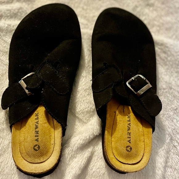 Airwalk | Shoes | Copy Airwalk Soft Black Suede Clog Sandals | Poshmark